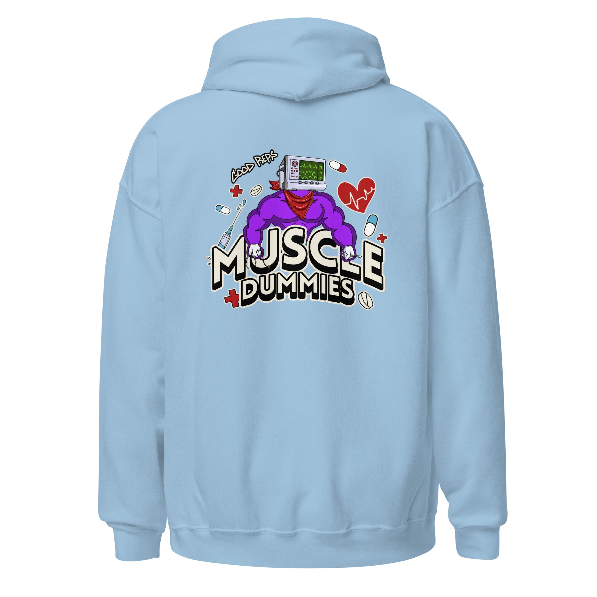 Dr. Dummy Graphic Heavy Hoodie – Muscle Dummies